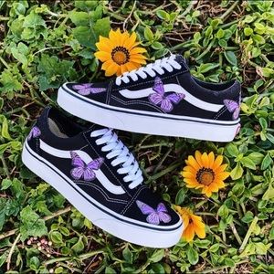 Vans | Shoes | Custom Butterfly Vans | Poshmark